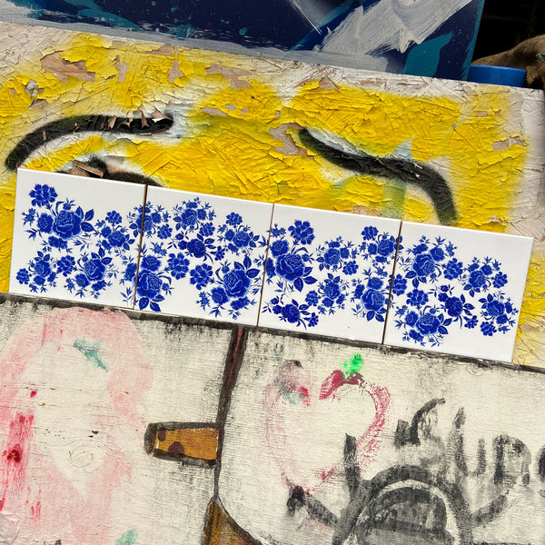 Blue Rose Tile Frieze – Stokes Croft China & PRSC Shop